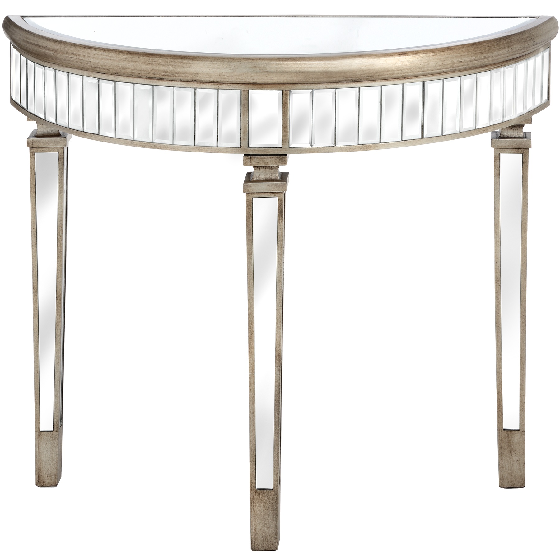 HI - Belfort Half Moon Mirrored Table - Country Furniture Barn
