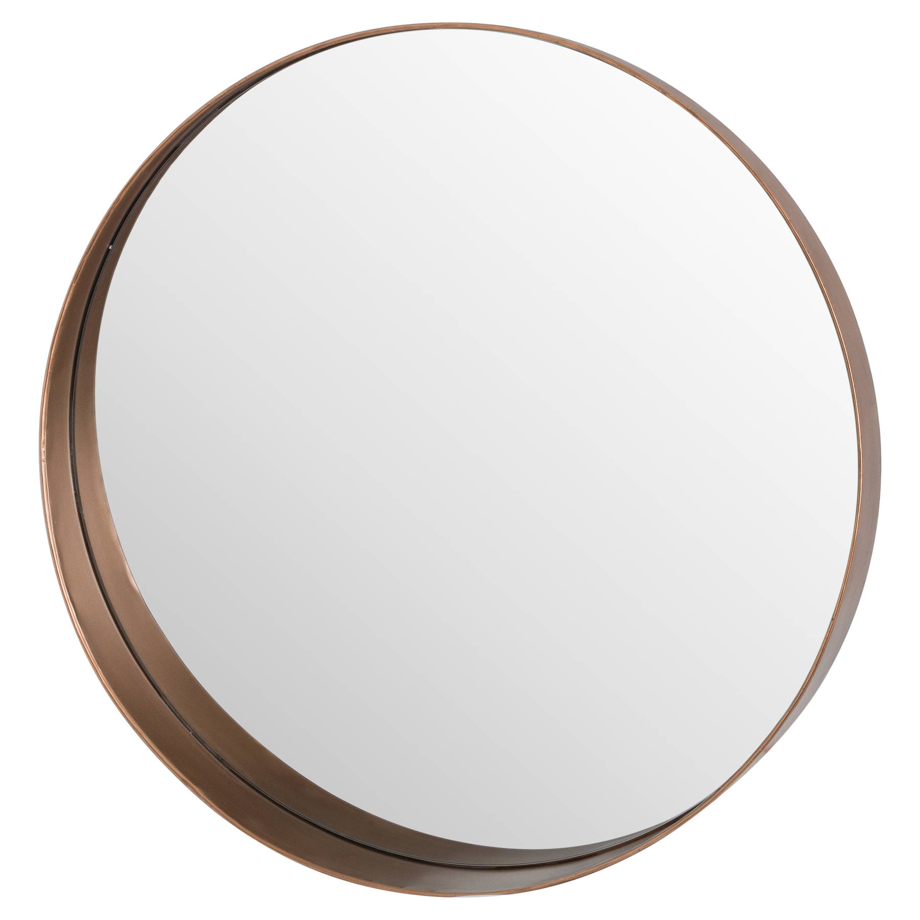 HI - Circular Copper Finish Mirror With Protruding Edge - Country ...